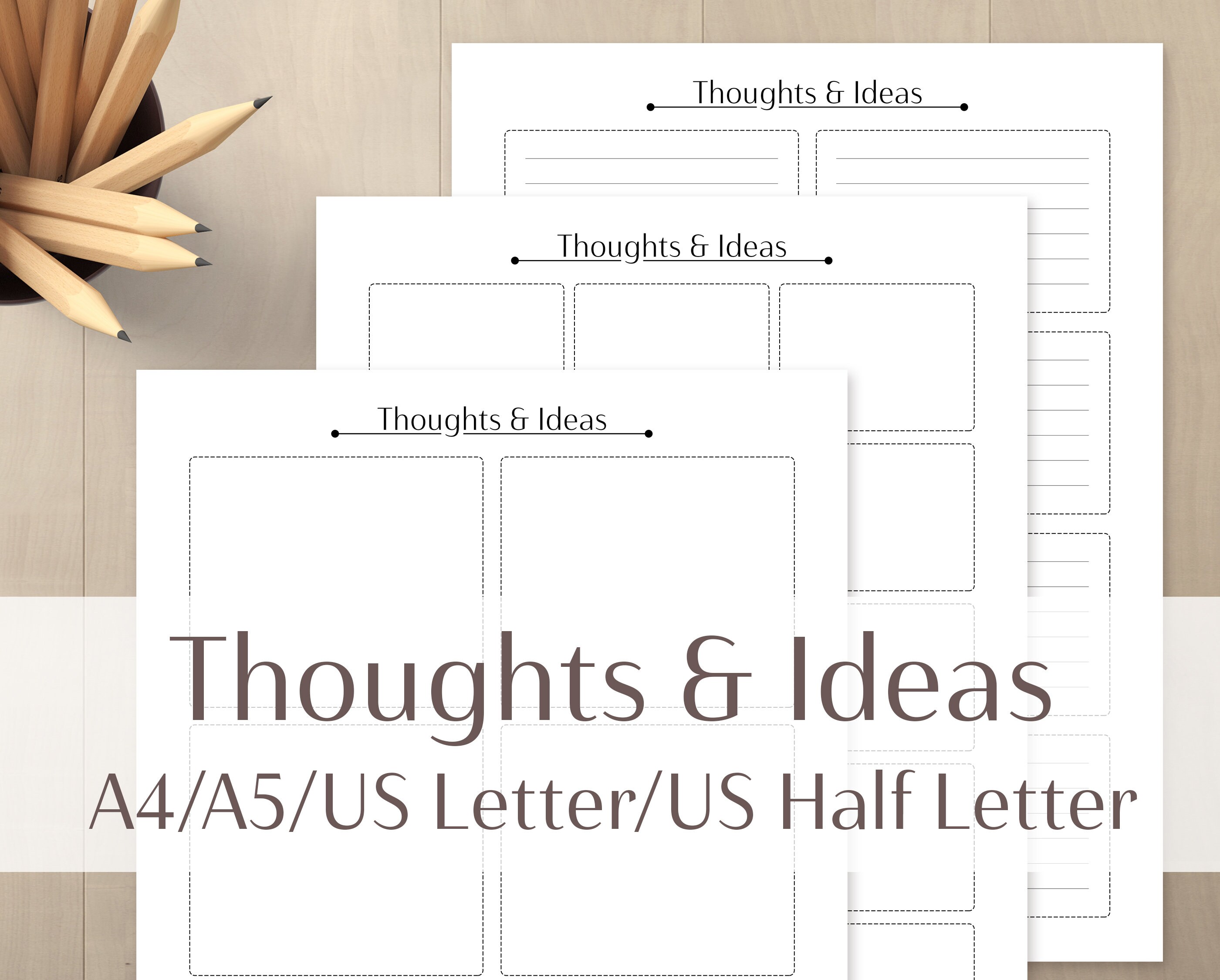 Thoughts & Ideas Organizer Printable Brain Dump A4/ A5/ US - Etsy