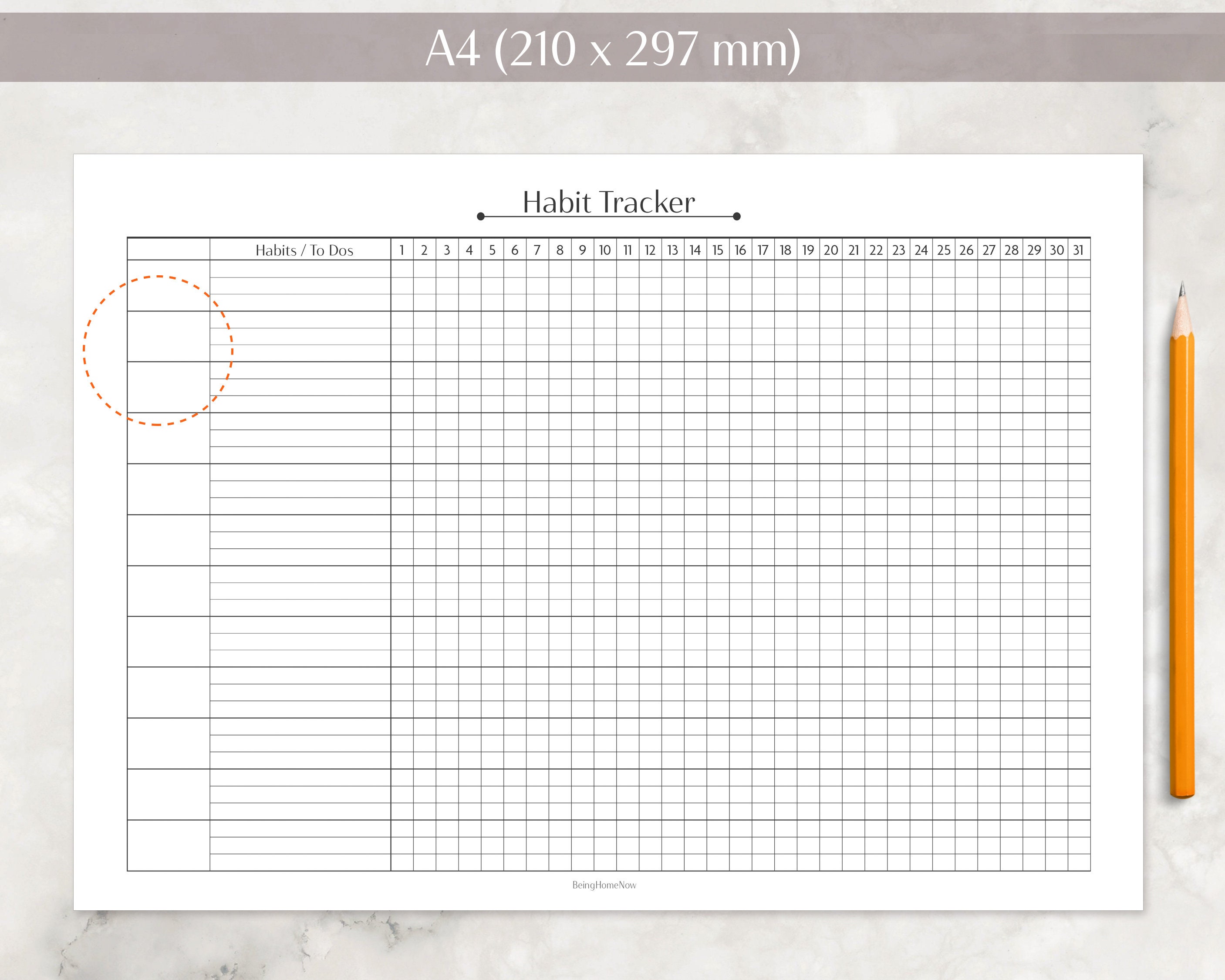 12 Month Habit Tracker Printable A4 US Letter 365 Day - Etsy