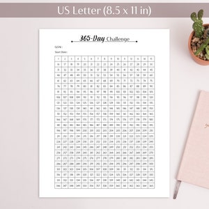 365 Day Challenge Printable A3 / A4 / US Tabloid / US Letter - Etsy