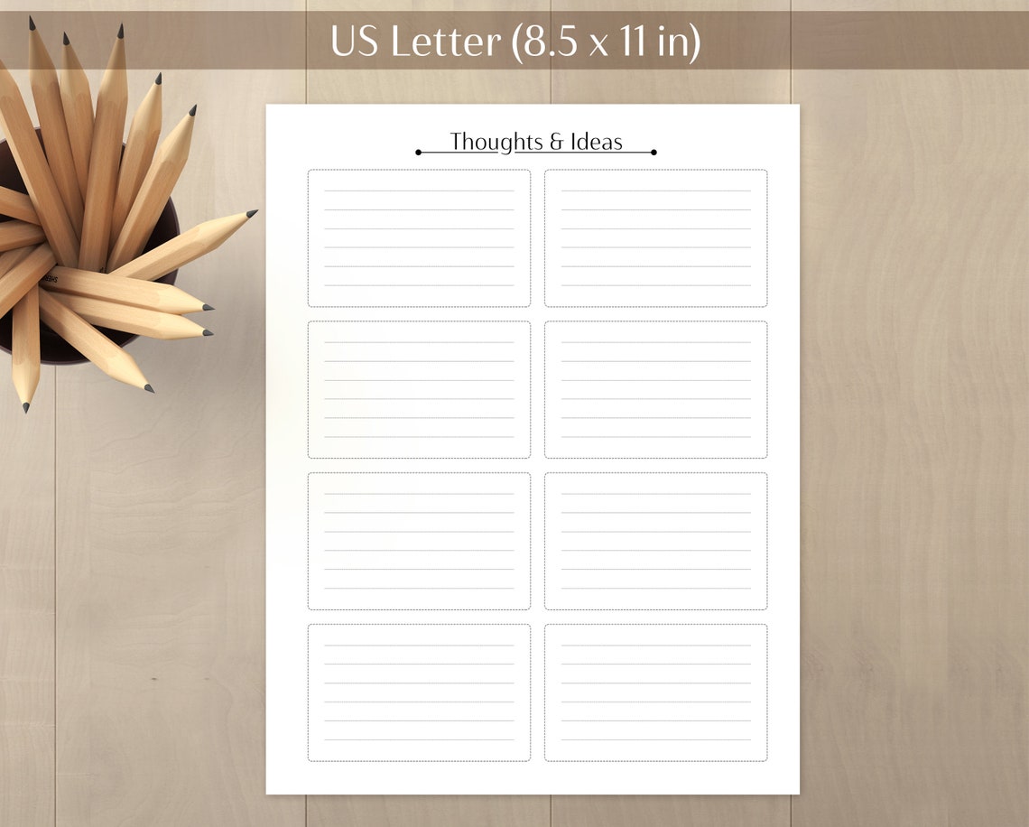 Thoughts & Ideas Organizer Printable Brain Dump A4 A5 US | Etsy