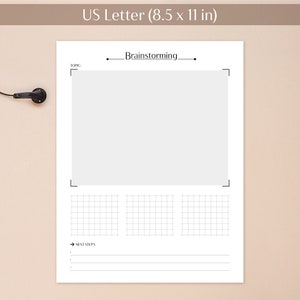 Brainstorming Printable | Brain Dump | A4 A5 US Letter US Half Letter ...