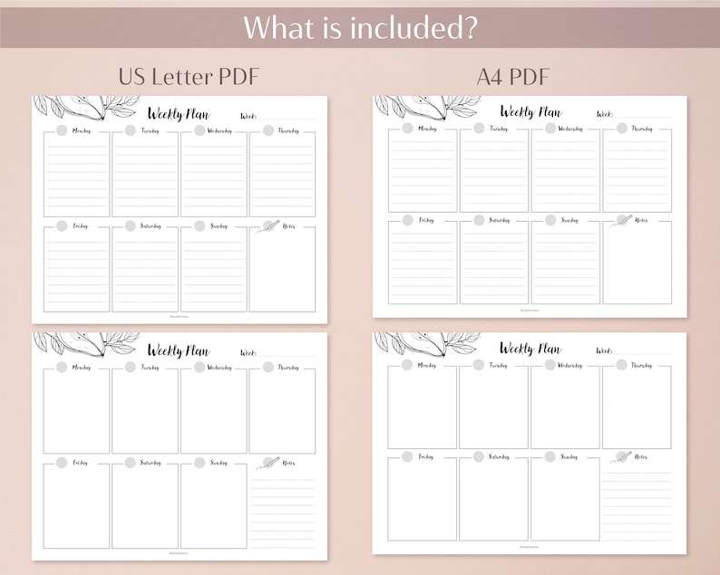 Weekly to Do List Printable Weekly Organizer Weekly Task - Etsy