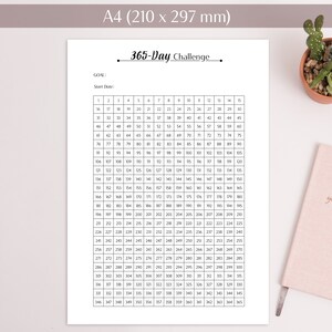 365 Day Challenge Printable A3 / A4 / US Tabloid / US Letter - Etsy
