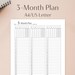 3-month Plan Printable | Monthly Project | A4 US Letter | Monthly to ...