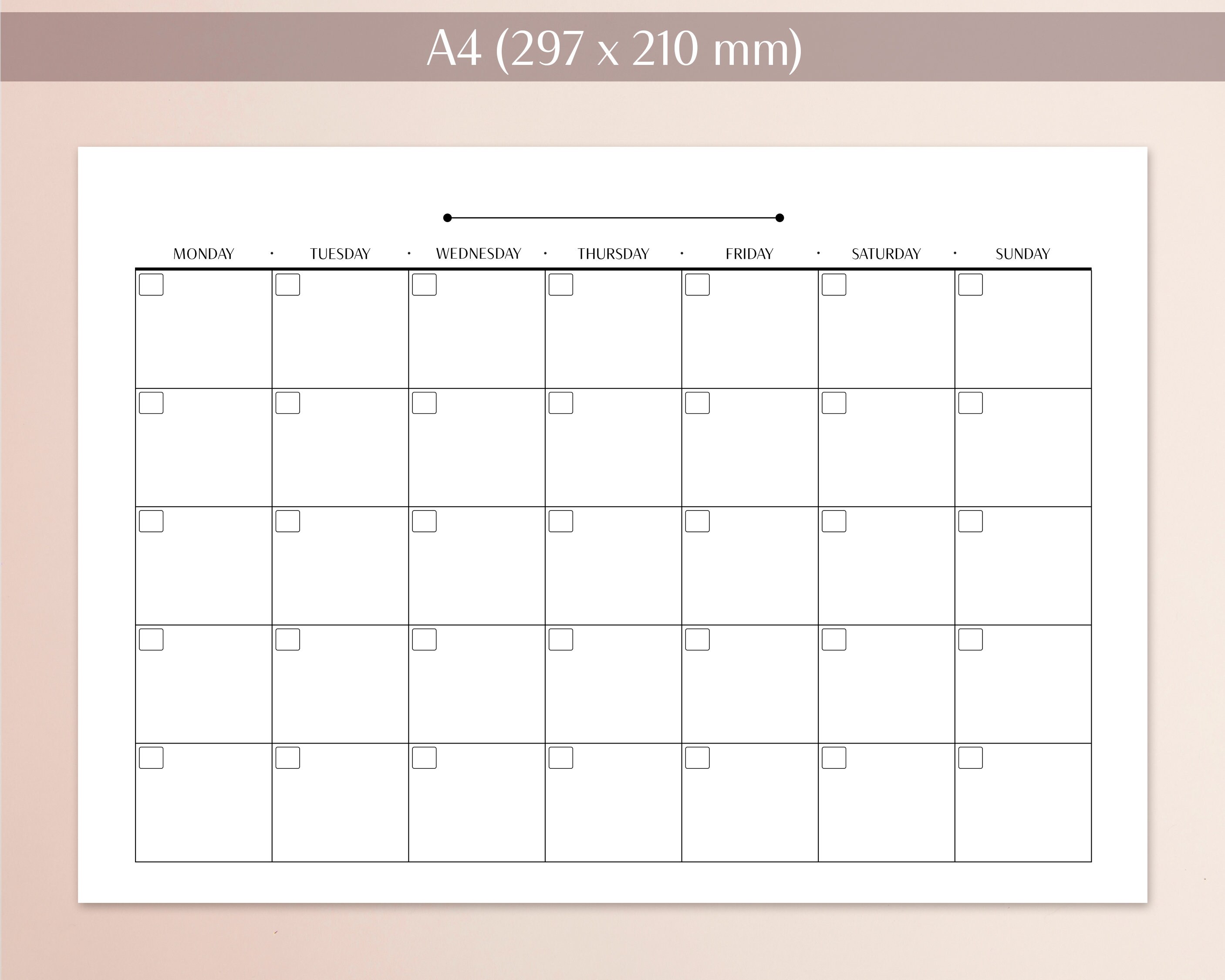 Undated Monthly Planner Printable | A4 US Letter | Monthly Schedule ...