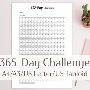 365 Day Challenge Printable / A3 A4 US Tabloid US Letter / - Etsy