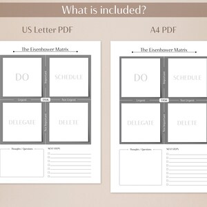 The Eisenhower Matrix Printable Planner US Letter / A4 - Etsy