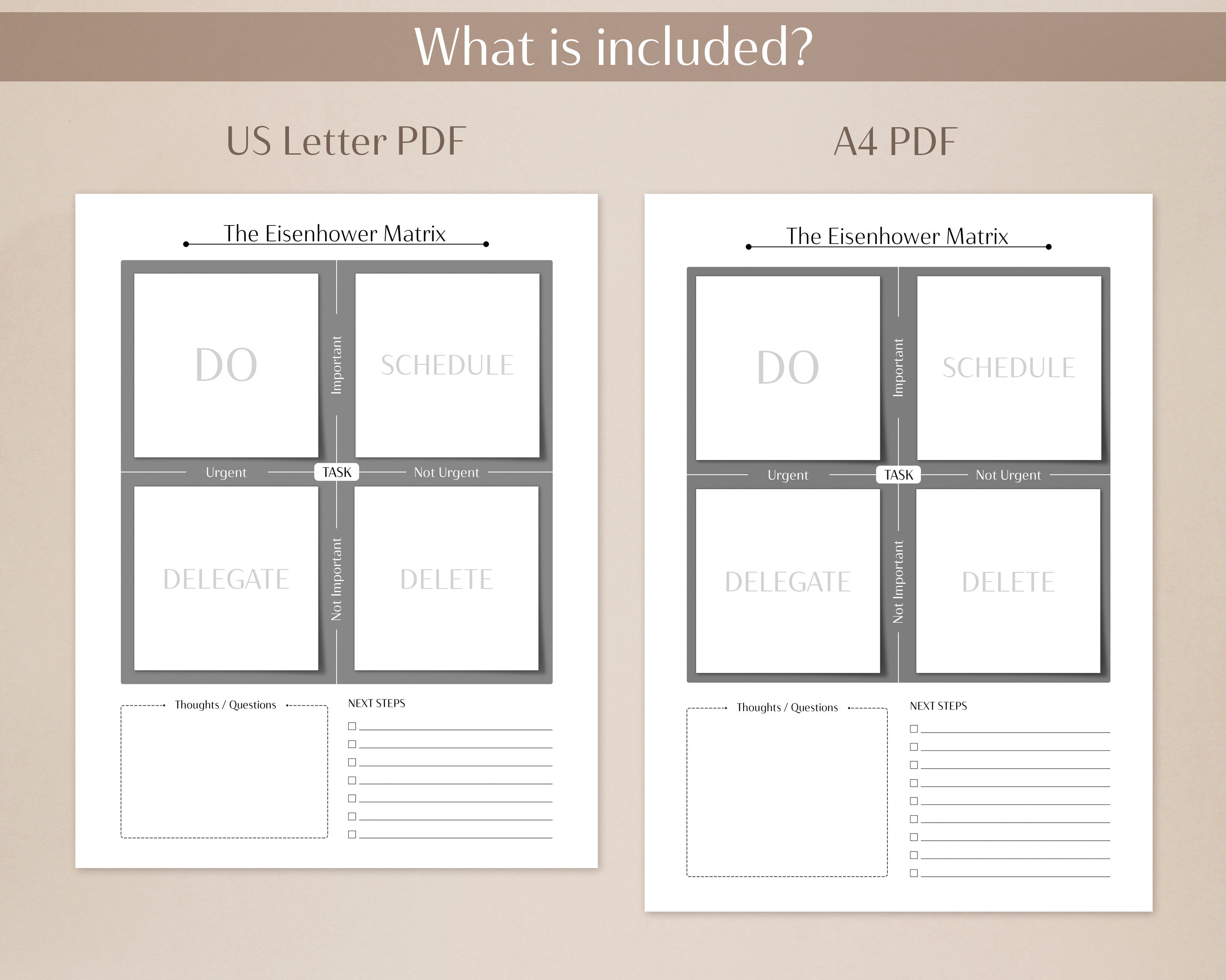 Prioritization Matrix | A4 US Letter | Eisenhower Matrix | Task Planner ...