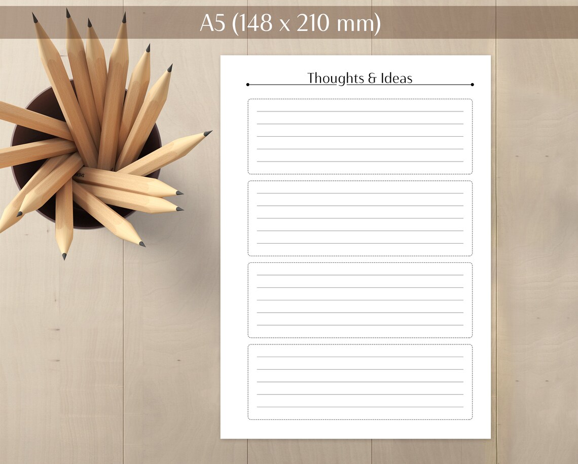 Thoughts & Ideas Organizer Printable Brain Dump A4 A5 US | Etsy