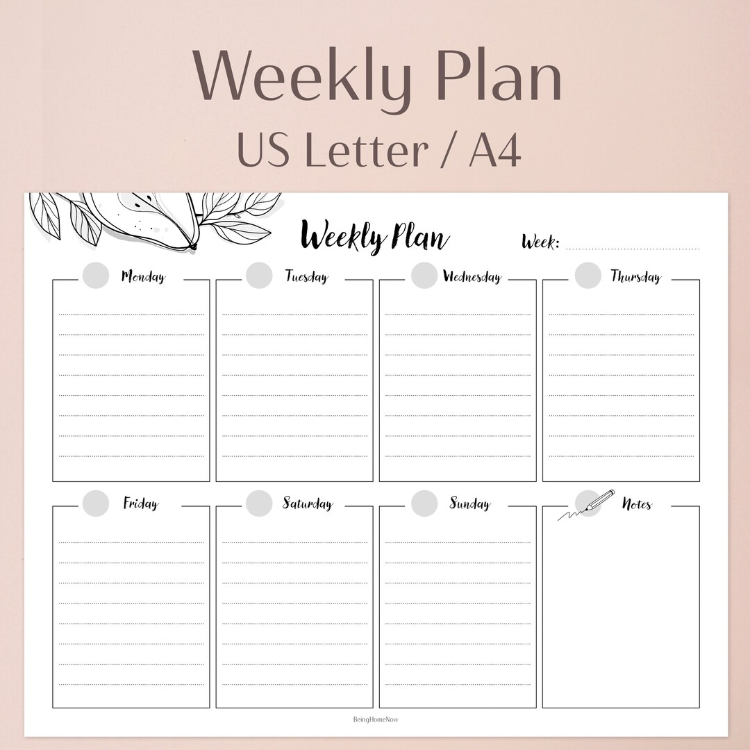 Weekly to Do List Printable Weekly Organizer Weekly Task - Etsy