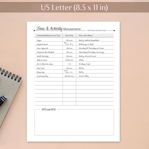 Time & Activity Management Printable A4 A5 US Letter US Half - Etsy