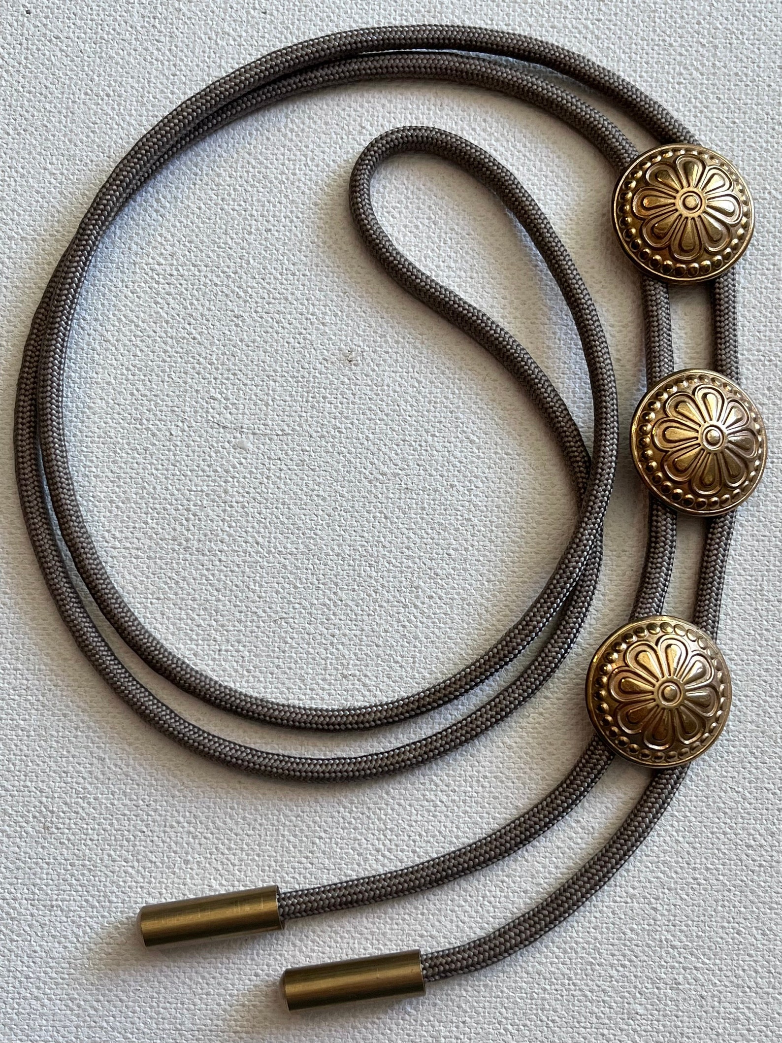 Triple Bronze Floral Concho Bolo Tie Necklace - Etsy
