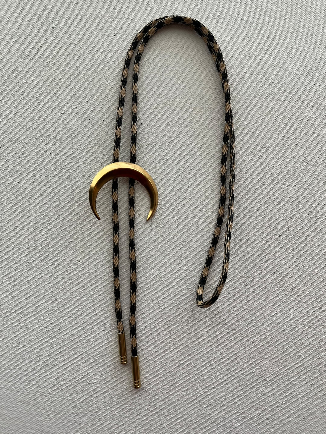 Brass Crescent Moon Bolo Tie Necklace - Etsy