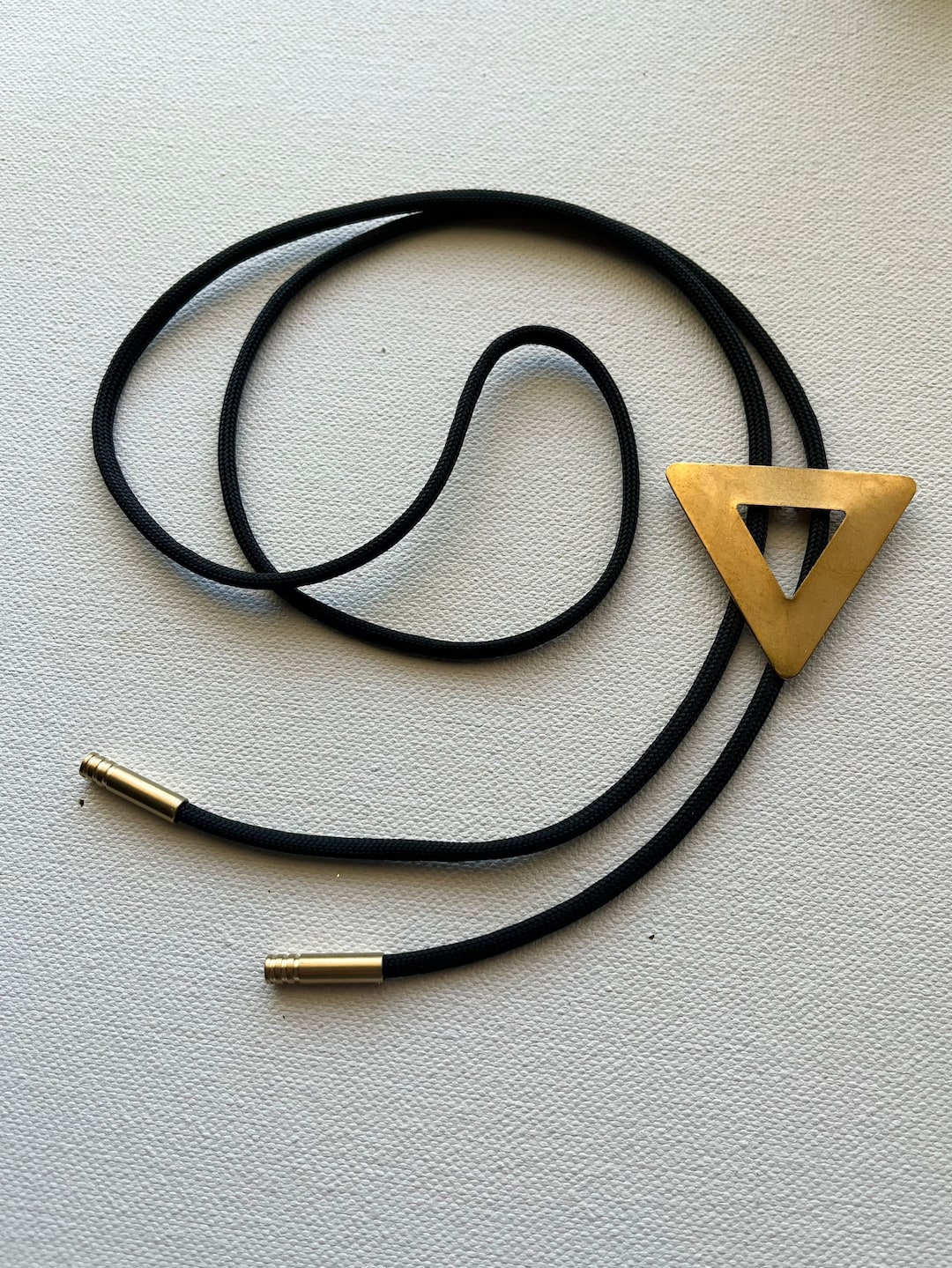 Vintage Brass Triangle Bolo Tie Necklace - Etsy