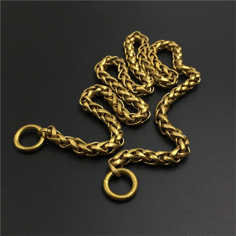 Solid Brass Wheat & Flat Chain for Custom Key or Wallet Chain - Etsy