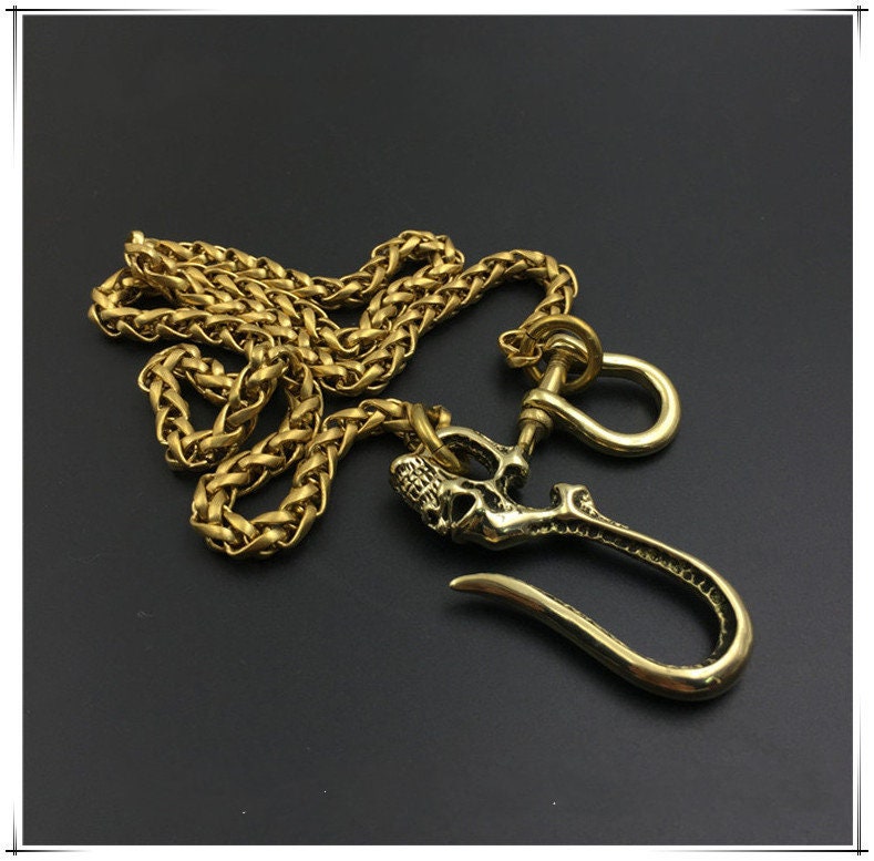 Solid Brass Wheat & Flat Chain for Custom Key or Wallet Chain | Etsy