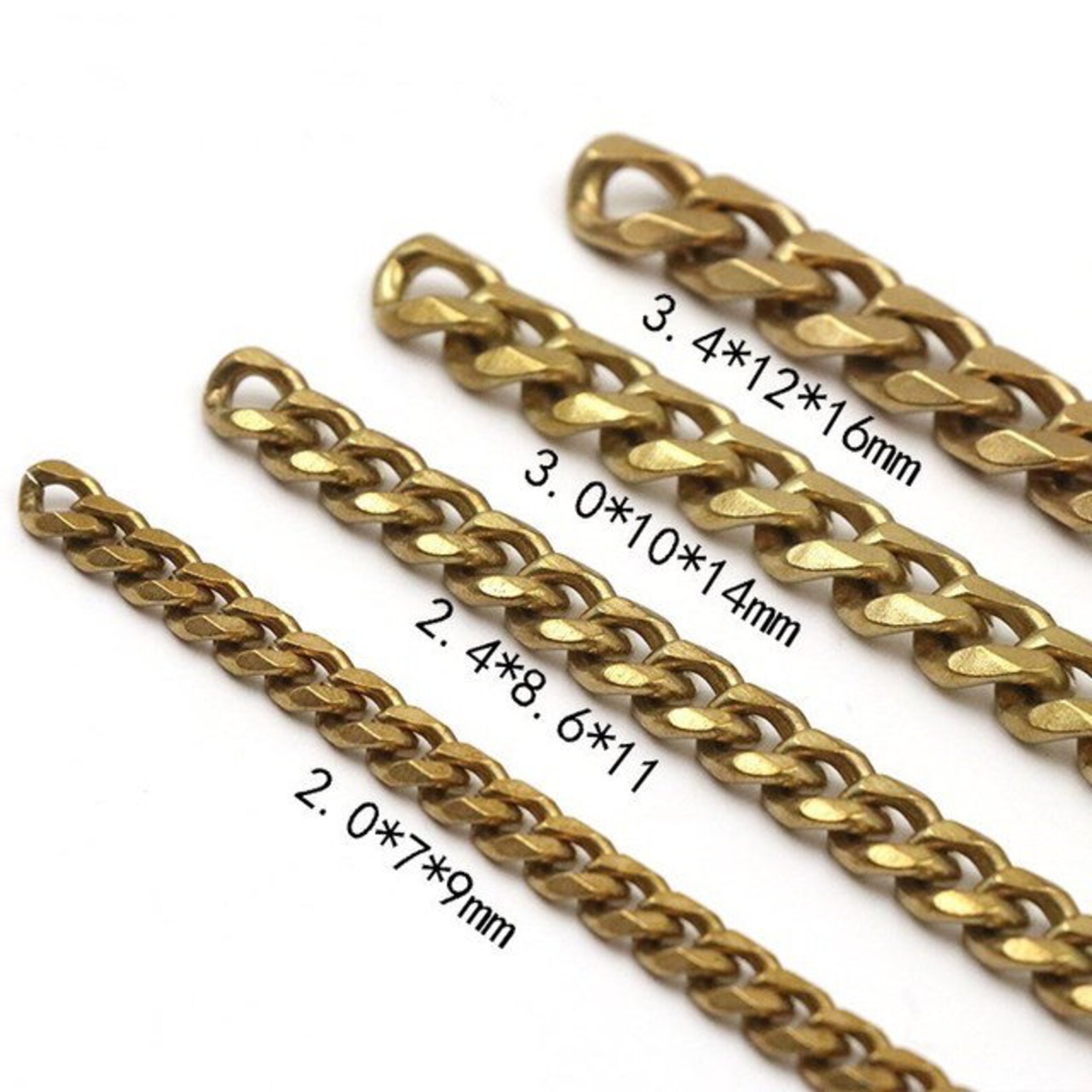 Solid Brass Wheat & Flat Chain for Custom Key or Wallet Chain - Etsy
