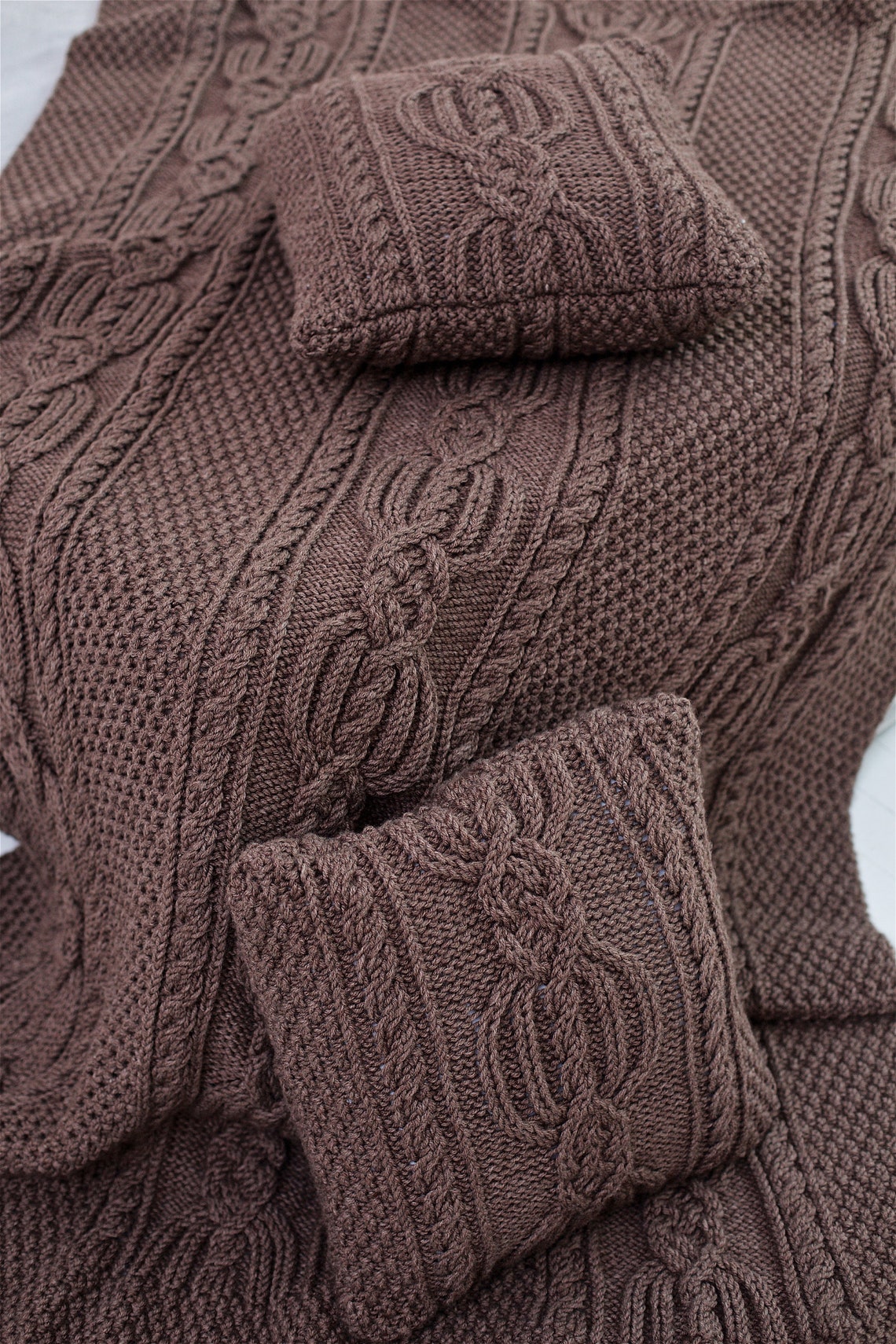 Stunning Cable Knit Blanket, Chunky Knit Blanket, Hand Knitted Throw ...