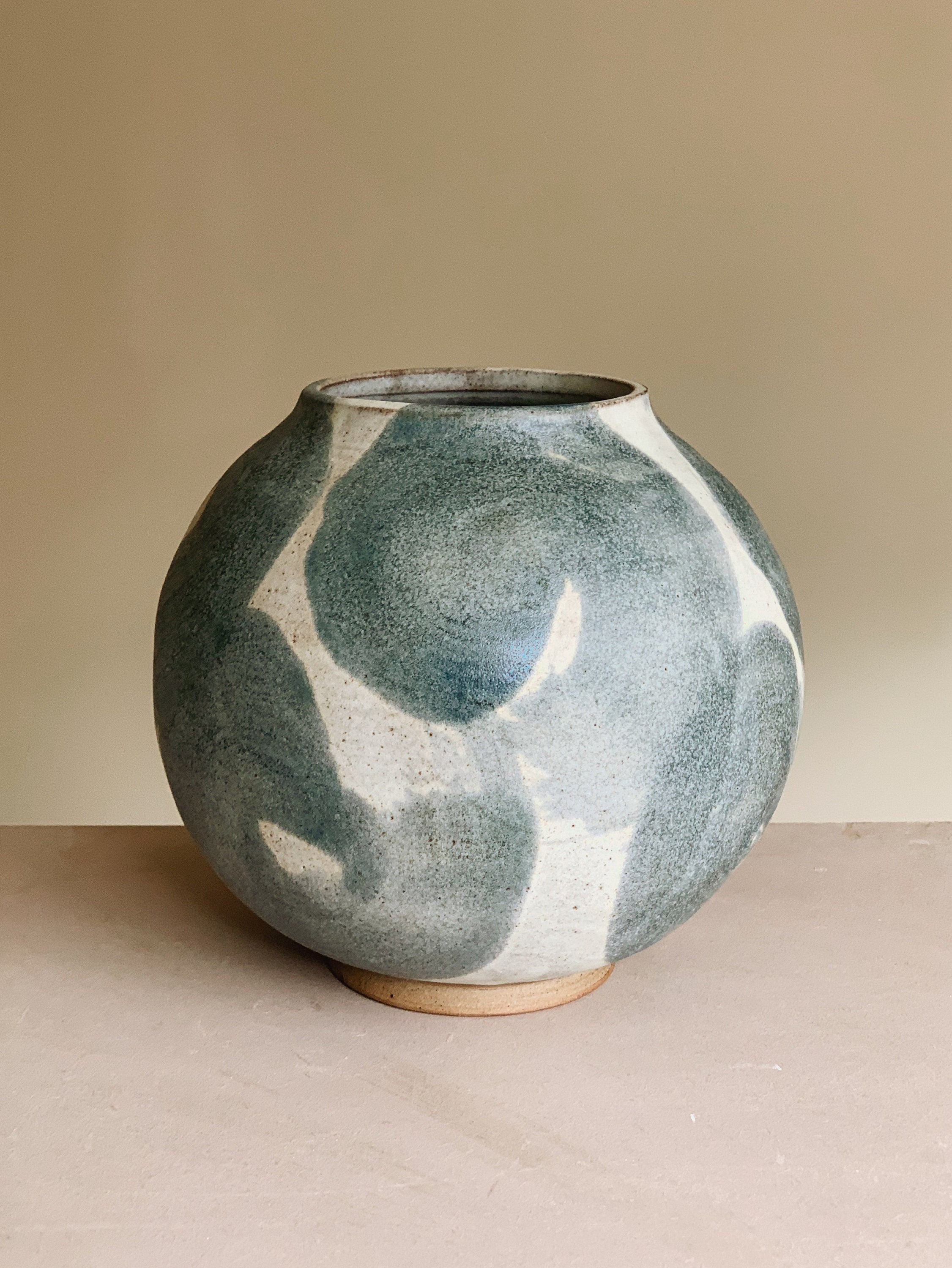 Ocean Wave Moon Jar, Handmade Round Stoneware Ceramic Vase - Etsy