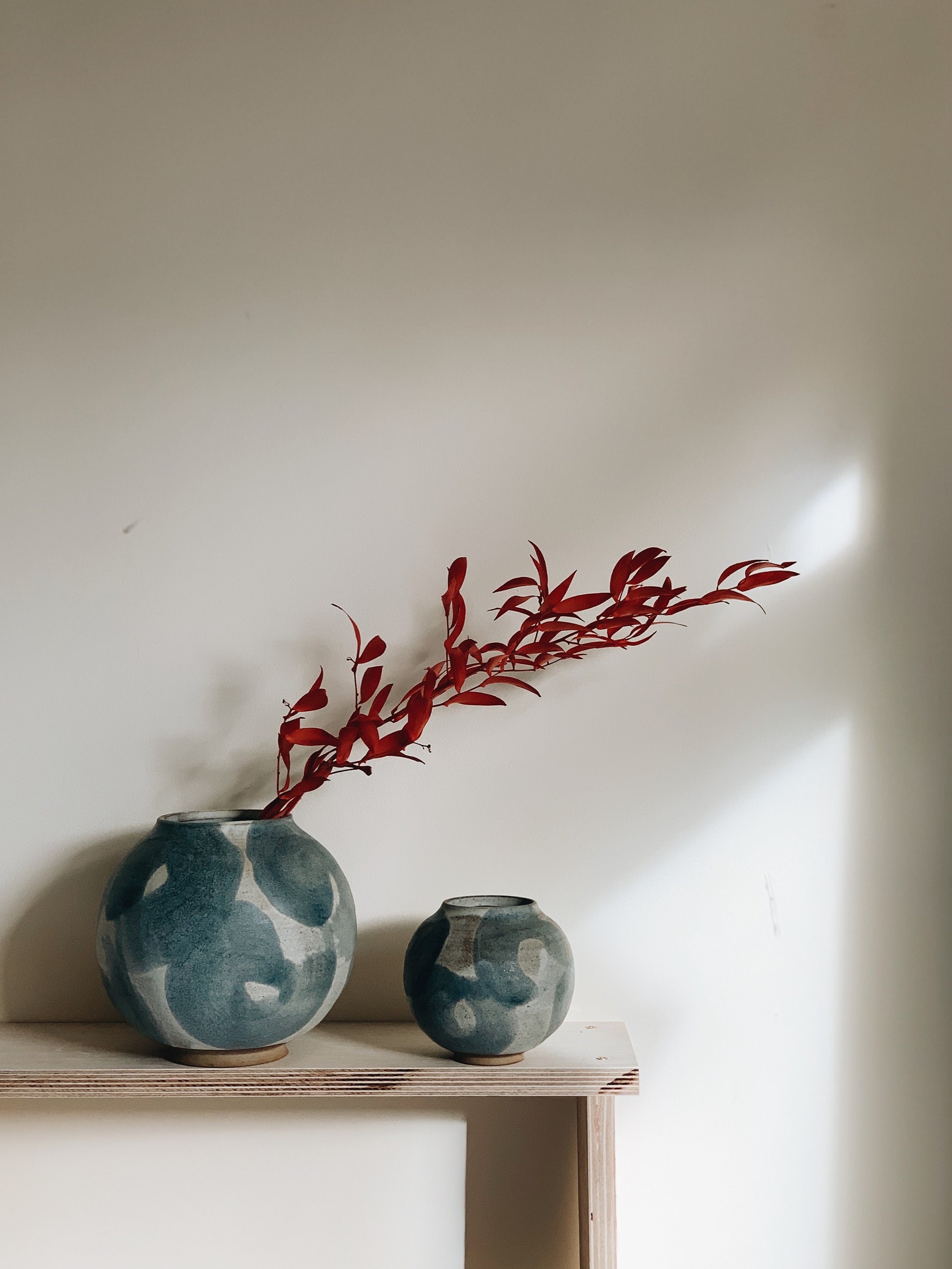 Ocean Wave Moon Jar, Handmade Round Stoneware Ceramic Vase - Etsy