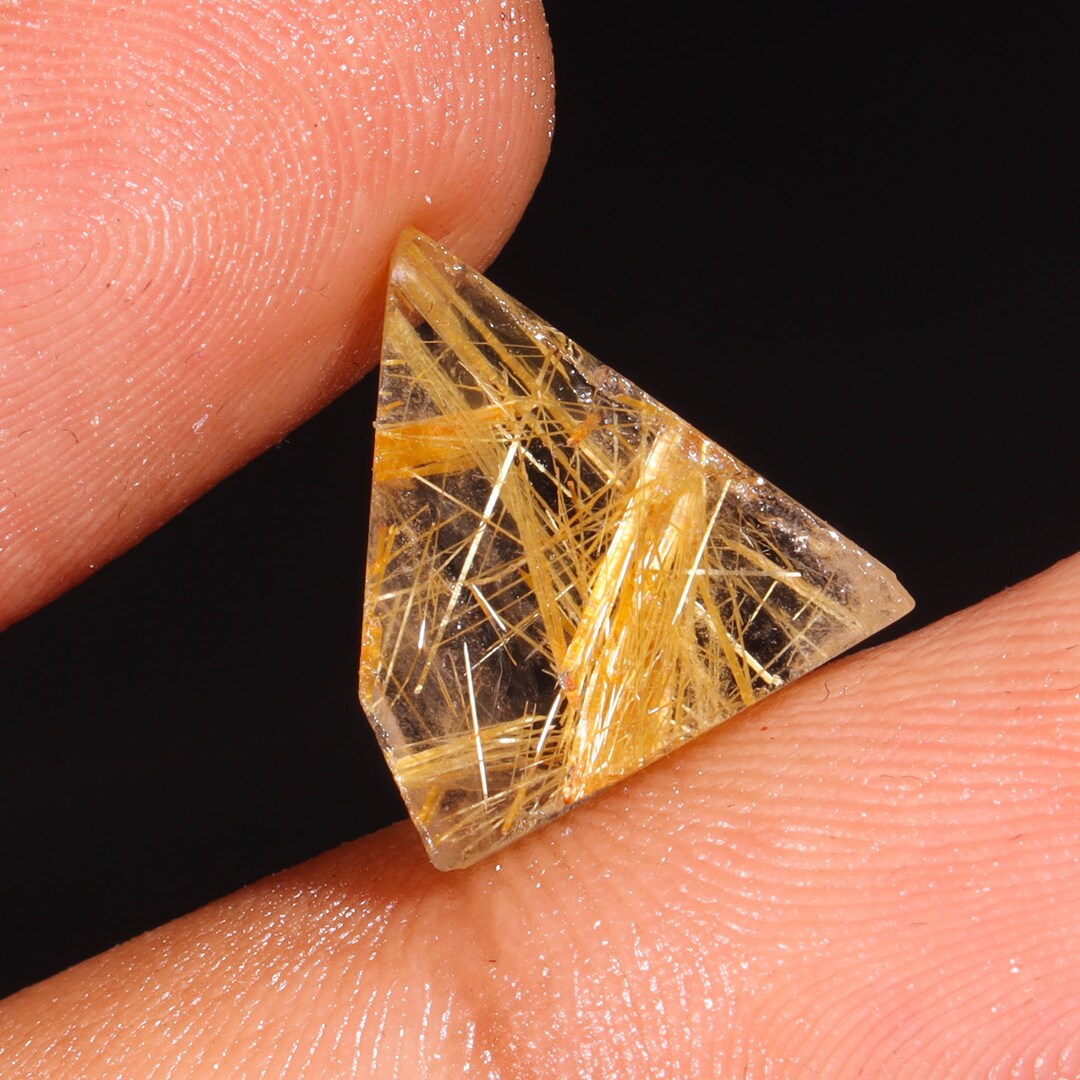 Natural Golden Rutile Quartz Slice, Golden Rutile Quartz Slice Gemstone ...