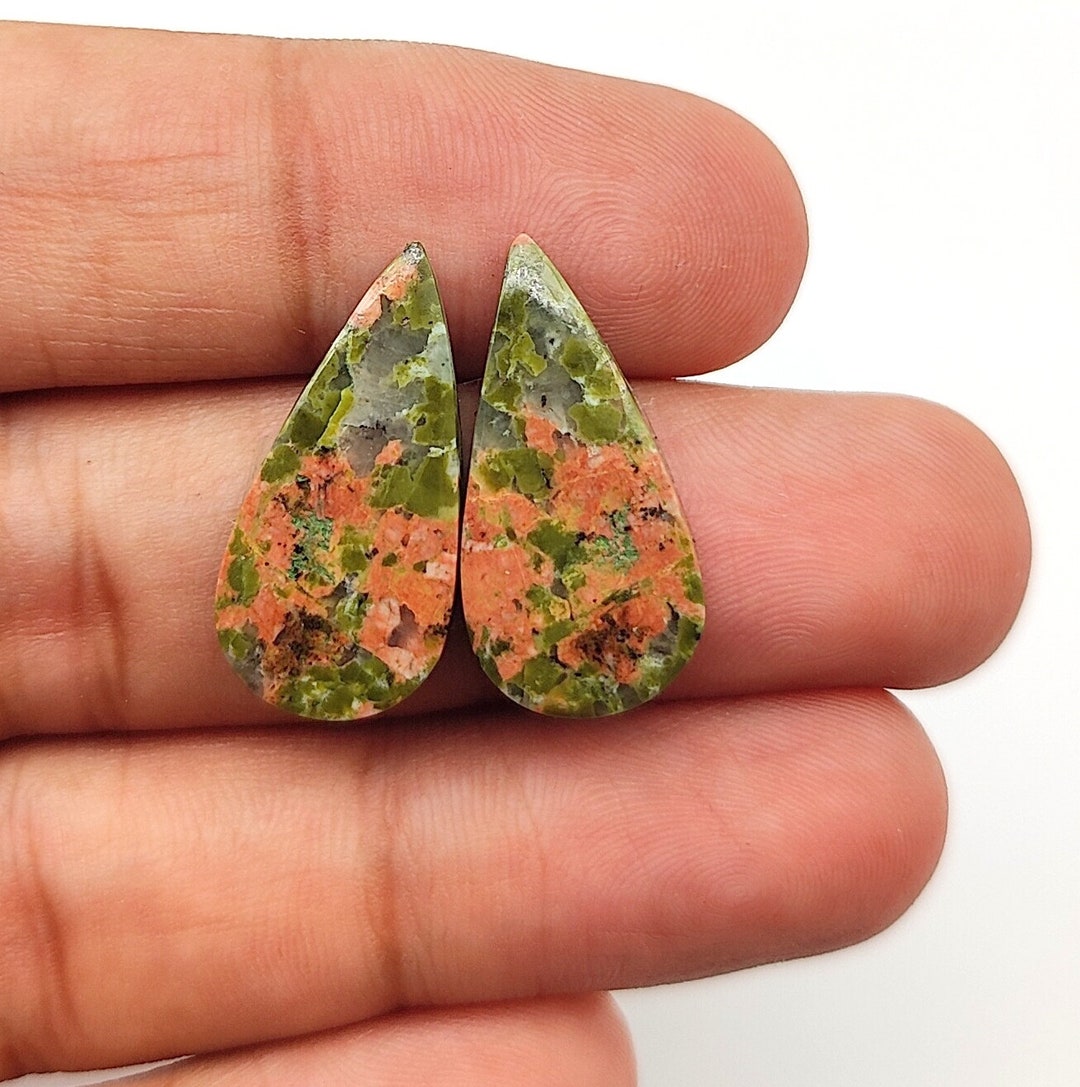 Unakite Jasper Unakite Jasper Pear Shape Cabochon Loose - Etsy Portugal