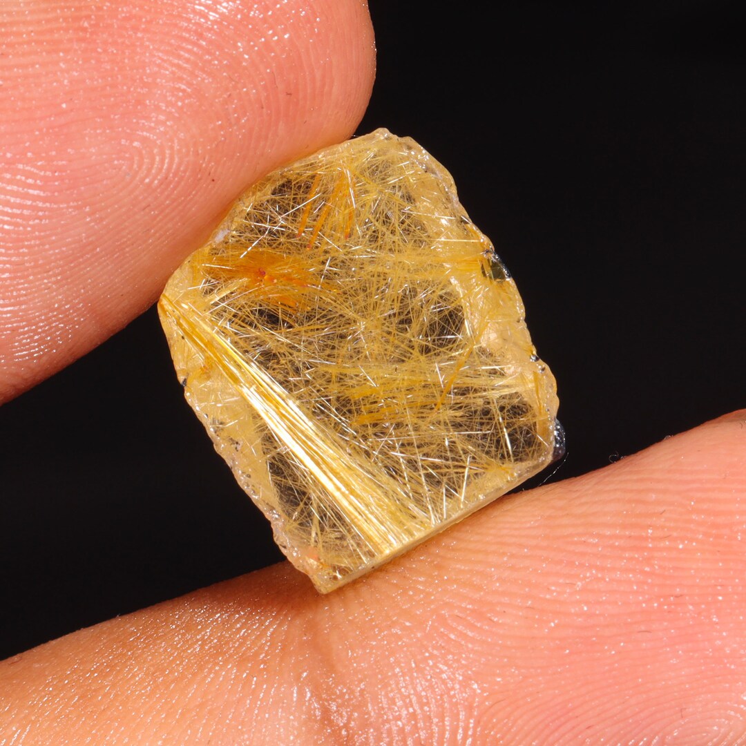 Natural Golden Rutile Quartz Slice, Golden Rutile Quartz Slice Gemstone ...