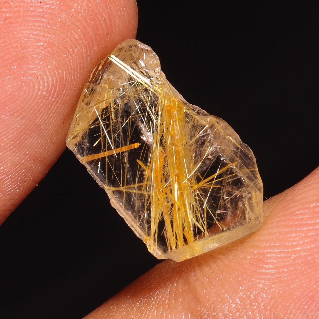 Natural Golden Rutile Quartz Slice, Golden Rutile Quartz Gemstone ...