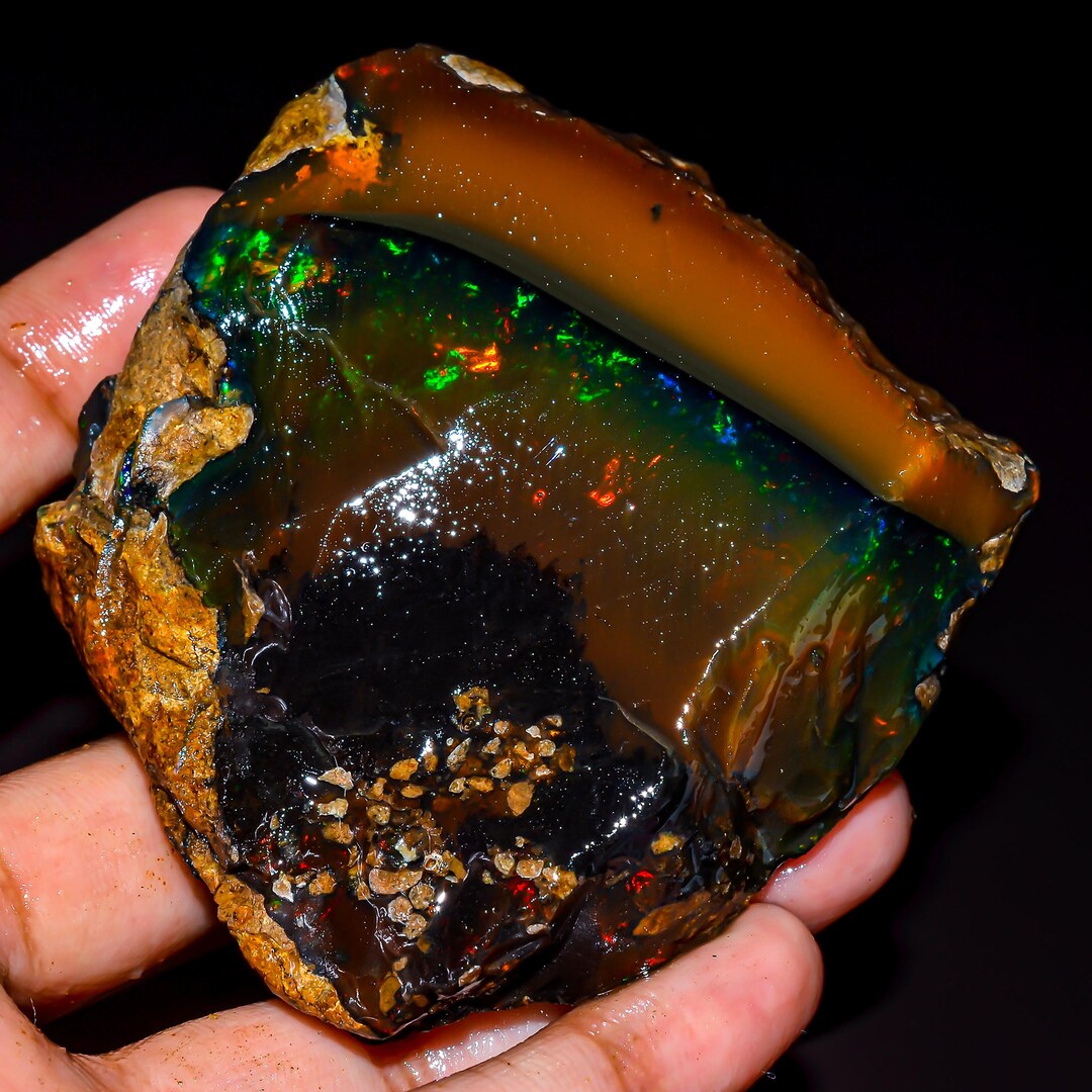 Opal Rough, Black Opal Rough, Loose Gemstone Multi Fire Opal Rough ...