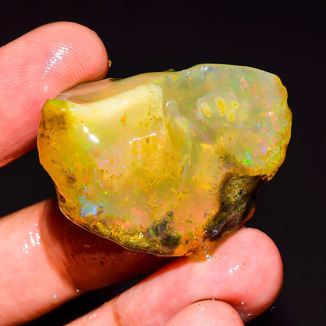 Opal Rough, Natural Ethiopian Multi Fire Opal Raw, Welo Loose Gemstone ...
