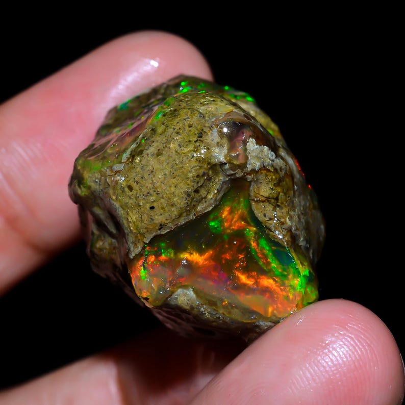 Ethiopian Opal Rough Natural Oil Opal Raw Loose Gemstone October ...
