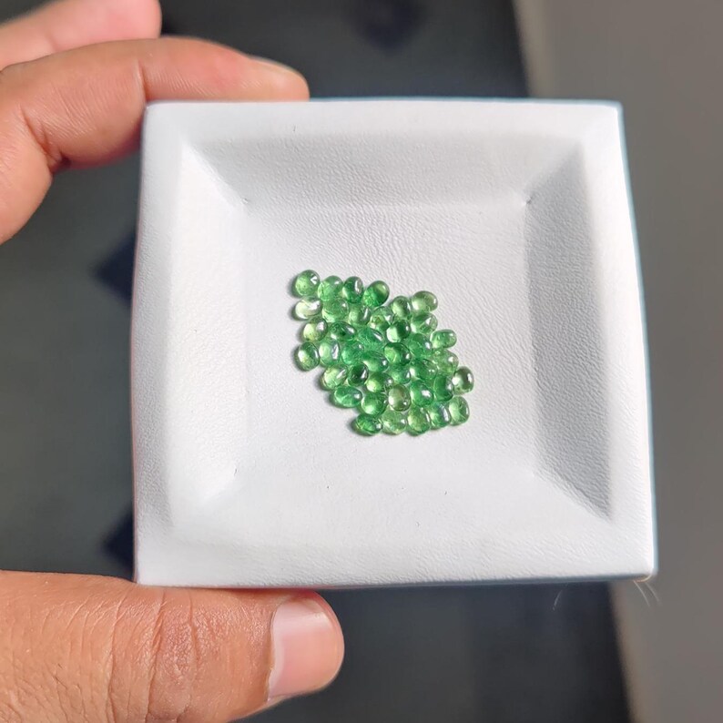 Green Garnet Oval Shape Crystal Tsavorite, Natural Tsavorite Loose ...