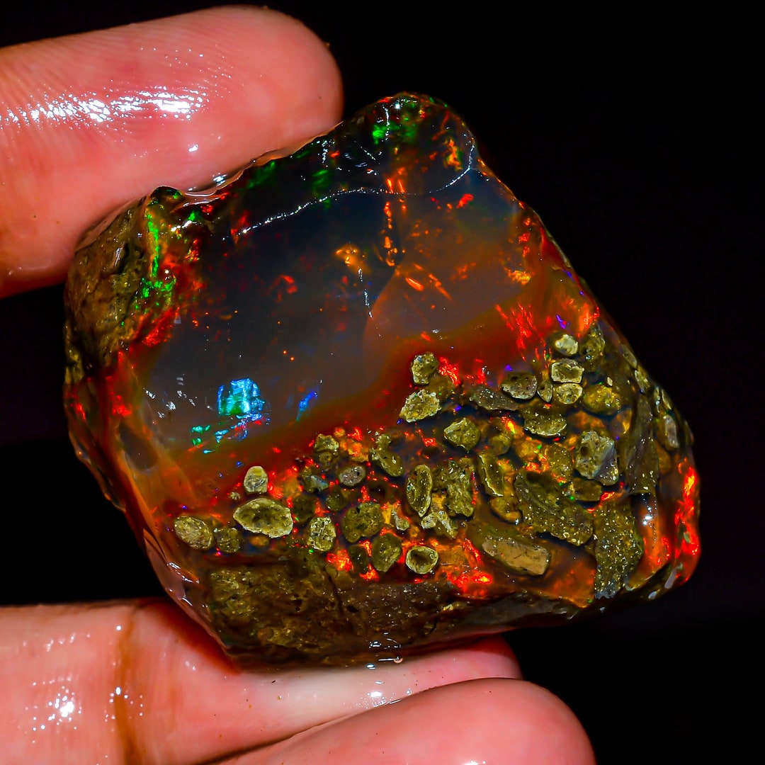 Ethiopian Opal Raw: Natural Loose Gemstone Rough (103 Ct. 40X32X14 MM ...