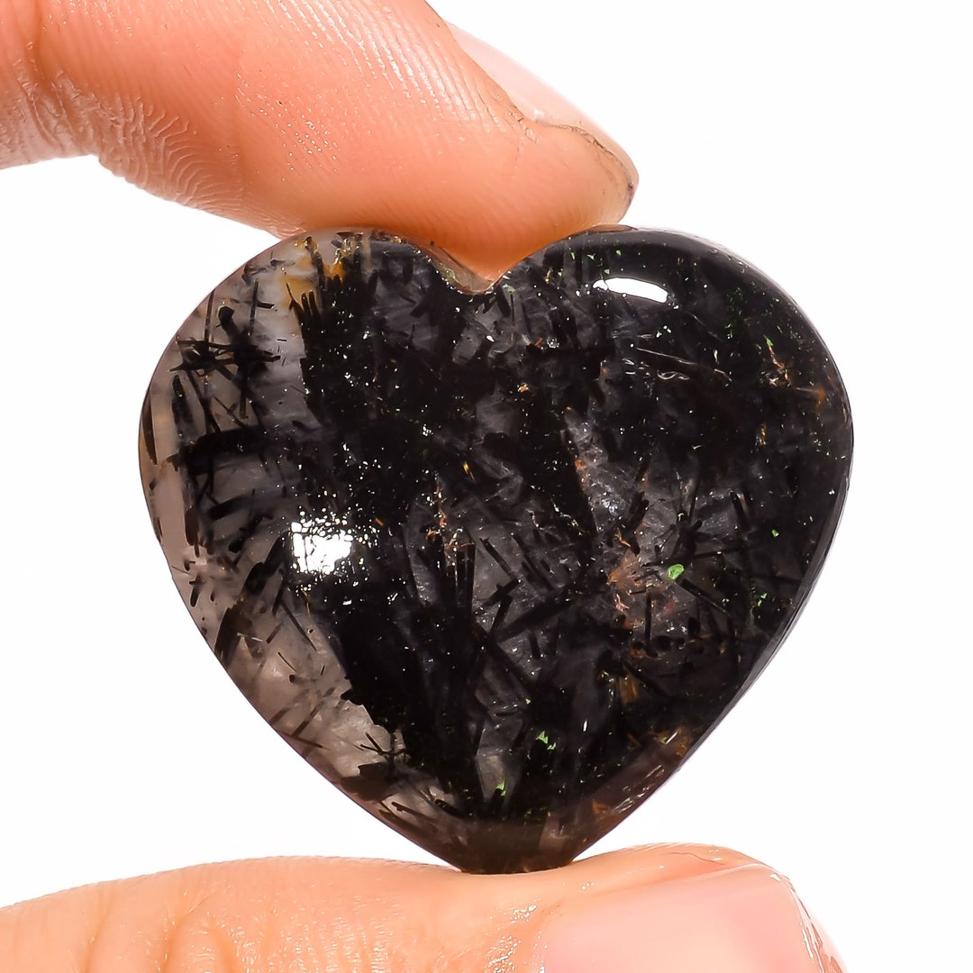 Black Rutile Quartz, Rutile Quartz Cabochon Loose Gemstone Rutile ...