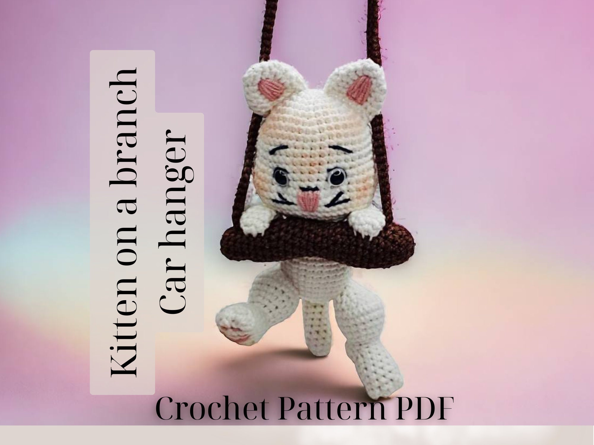 Cat Car Hanger Crochet Pattern, Car Accessory Pattern, Crochet Car ...