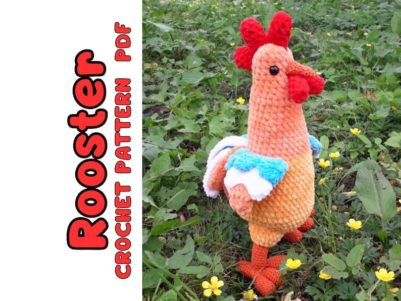 Rooster Crochet Pattern, Chicken Digital Pattern - Etsy