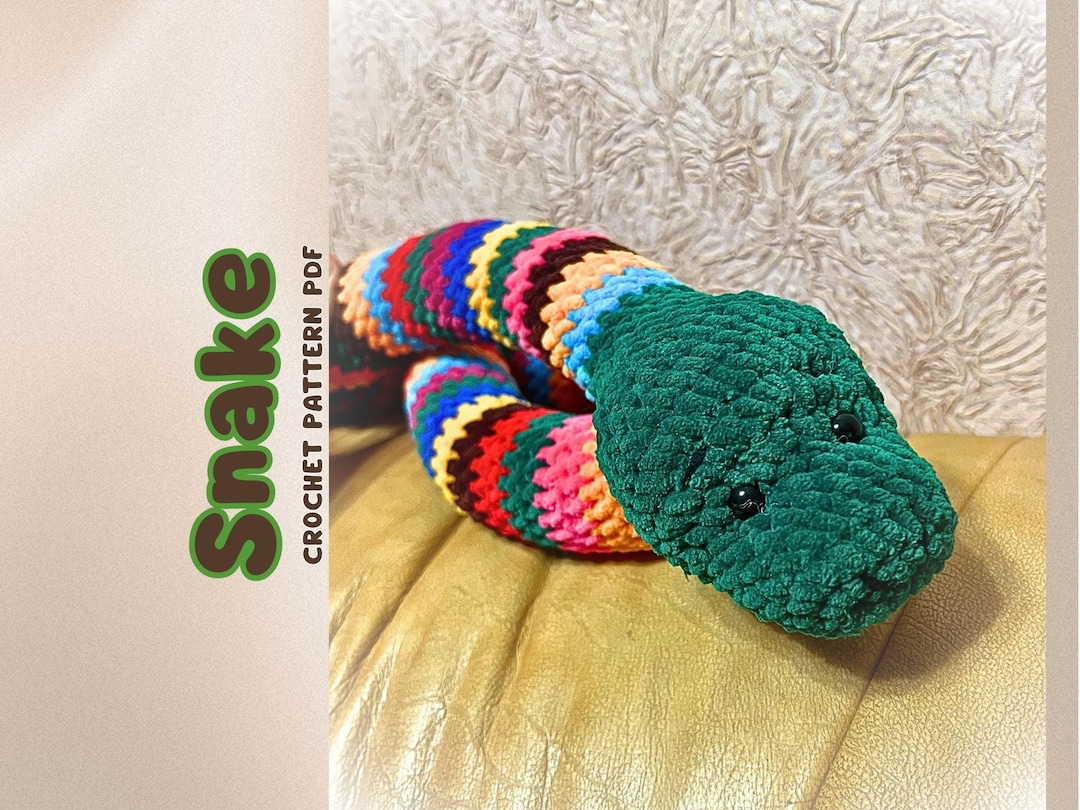 No Sew Snake Crochet Pattern, Snake Plushie, Beginner Pattern - Etsy