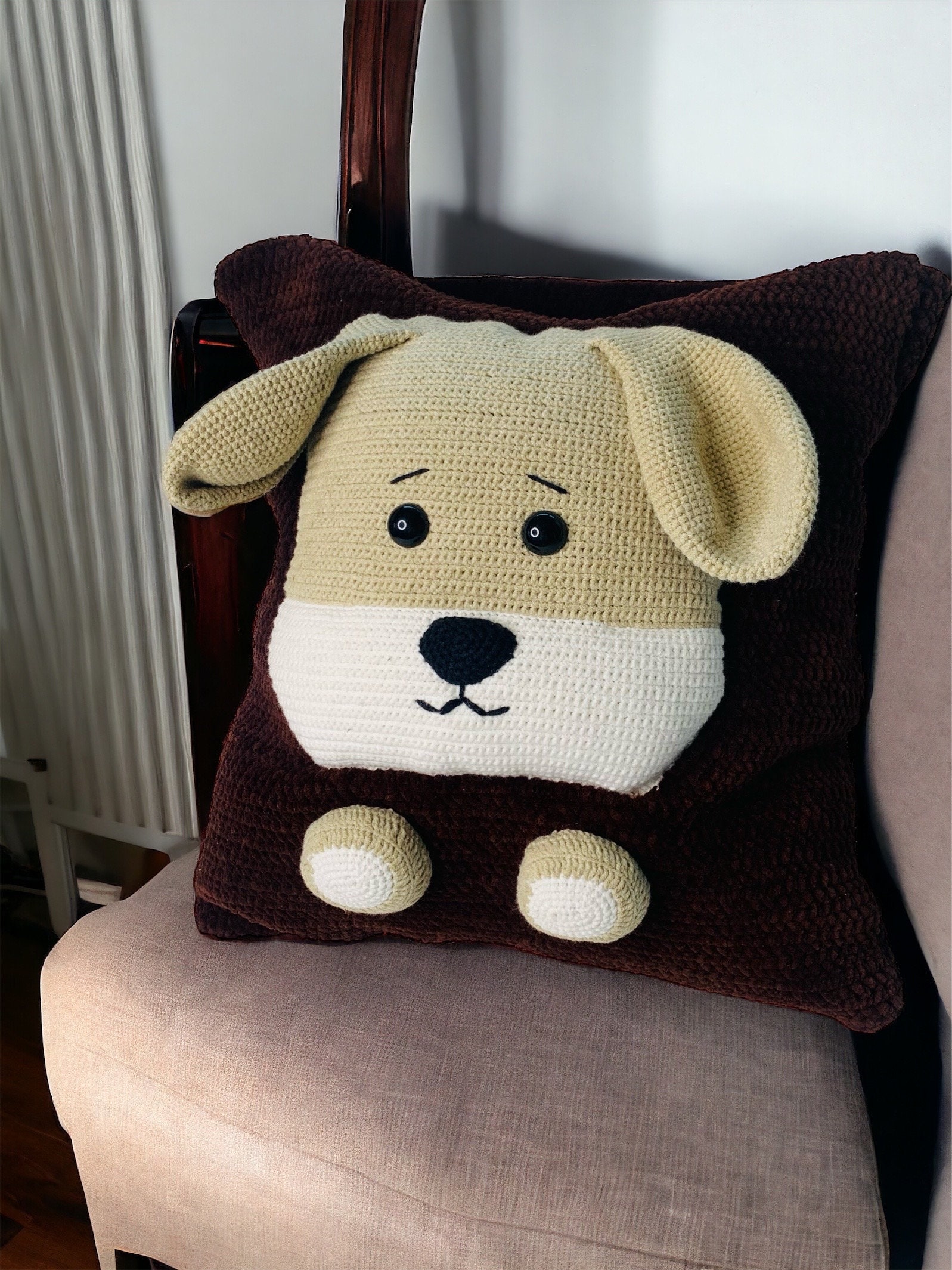 Crochet Pattern Pillow With a Dog, Crochet Dog, Dog Amigurumi Pattern ...