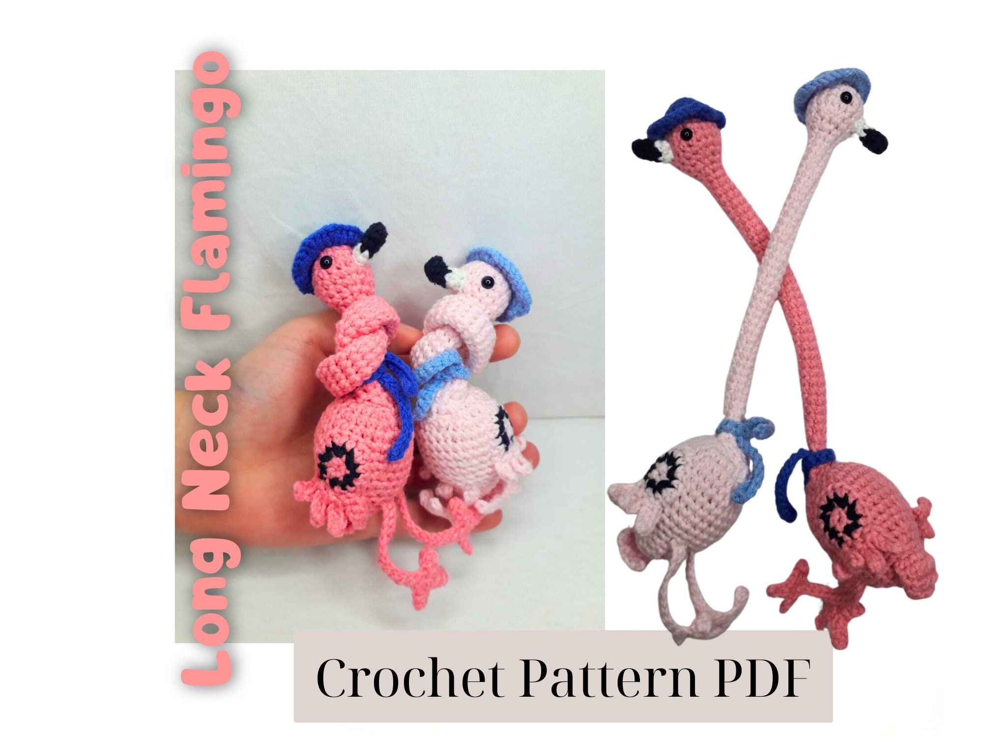 Long Neck Flamingo Crochet Pattern, Flamingo Amigurumi Pattern ...