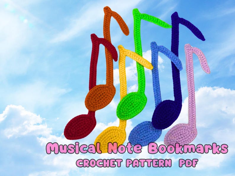Crochet Bookmark Pattern, Musical Note Crochet - Etsy