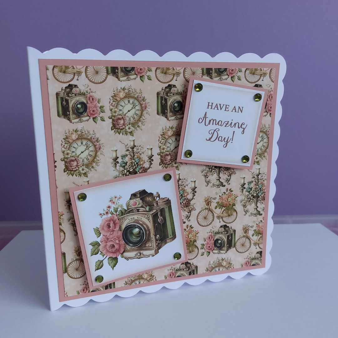 Handmade Birthday Card Vintage Camera Theme - Etsy
