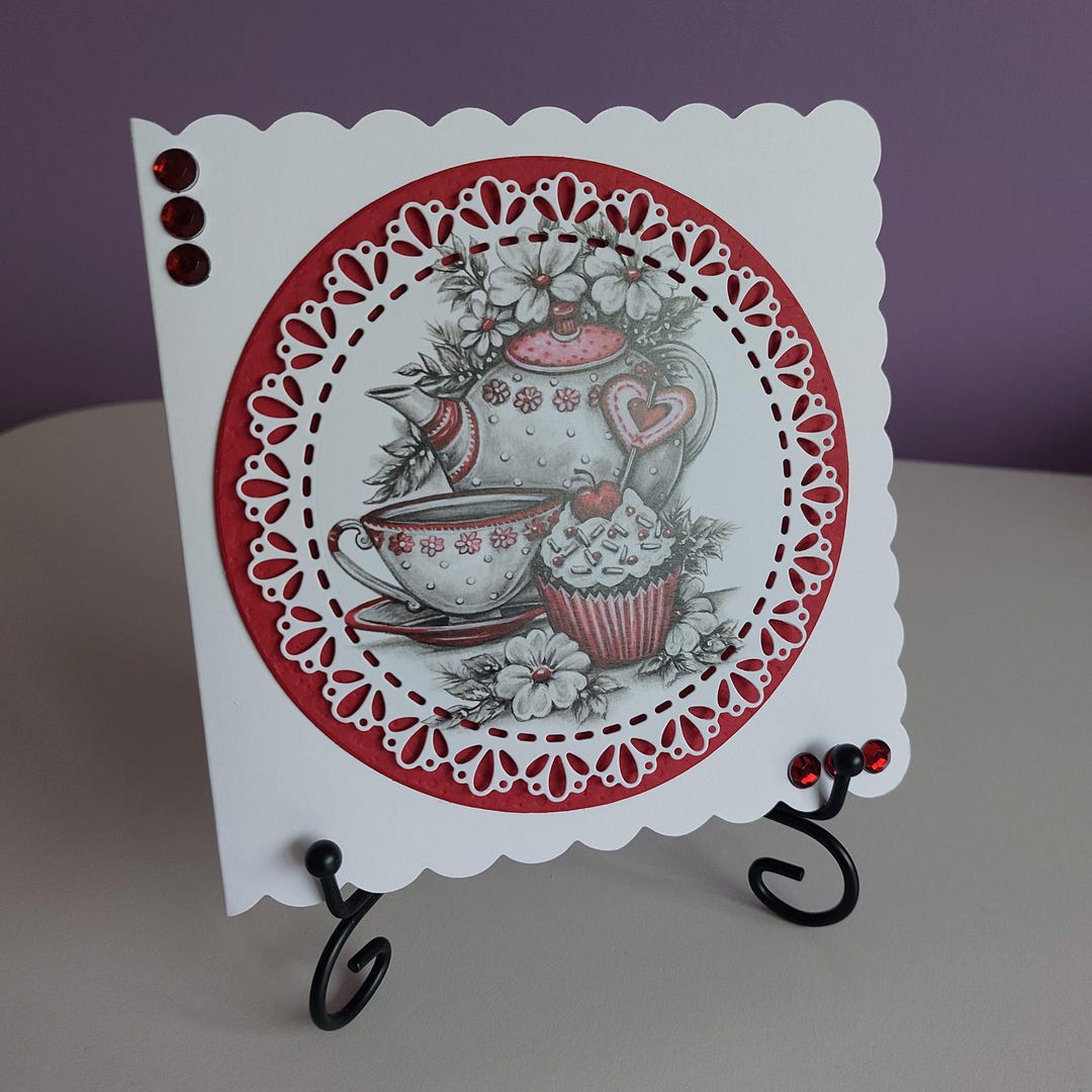 Handmade Birthday Card: Tea Party Design - Etsy