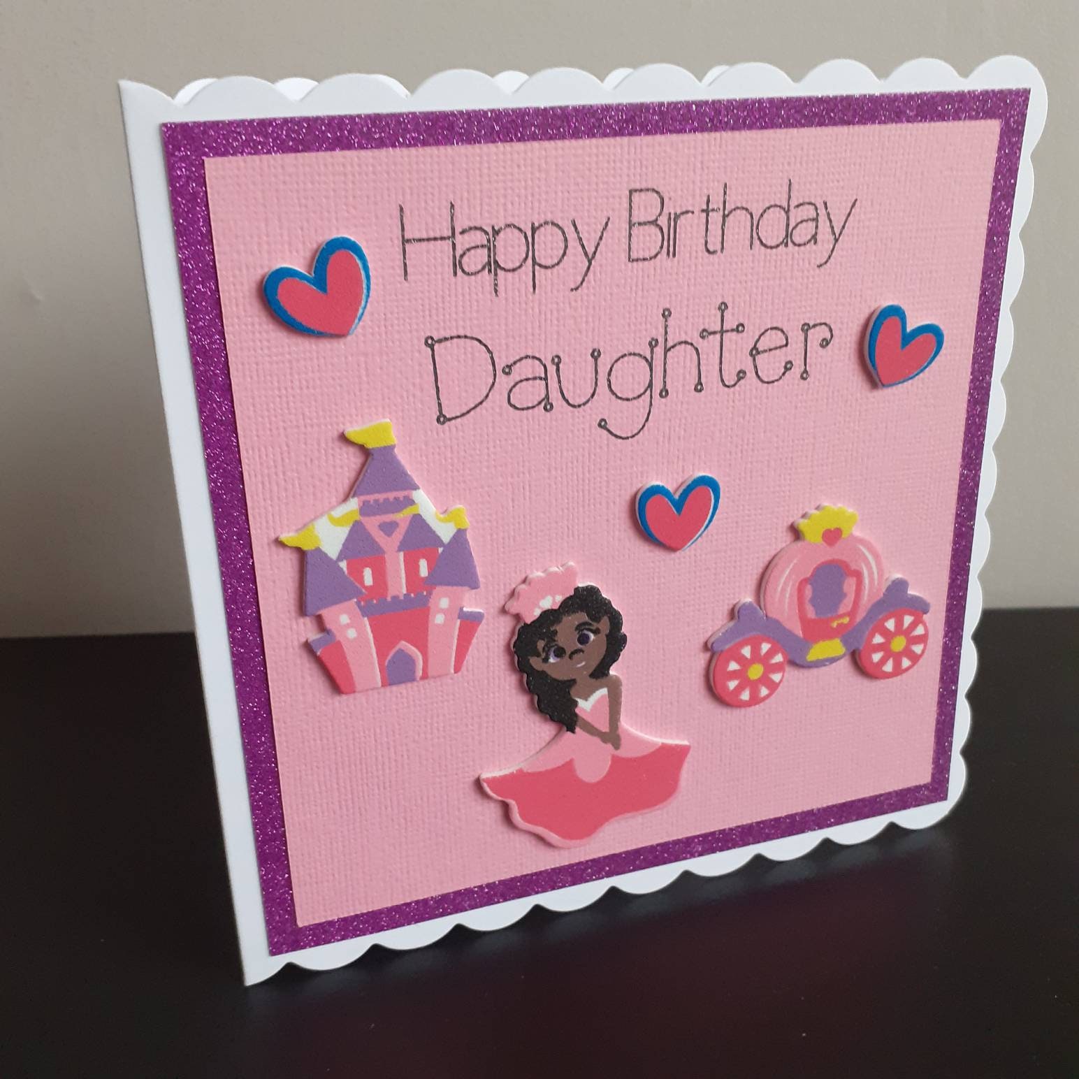 Handmade Birthday Card for a Daughter Princess Theme - Etsy