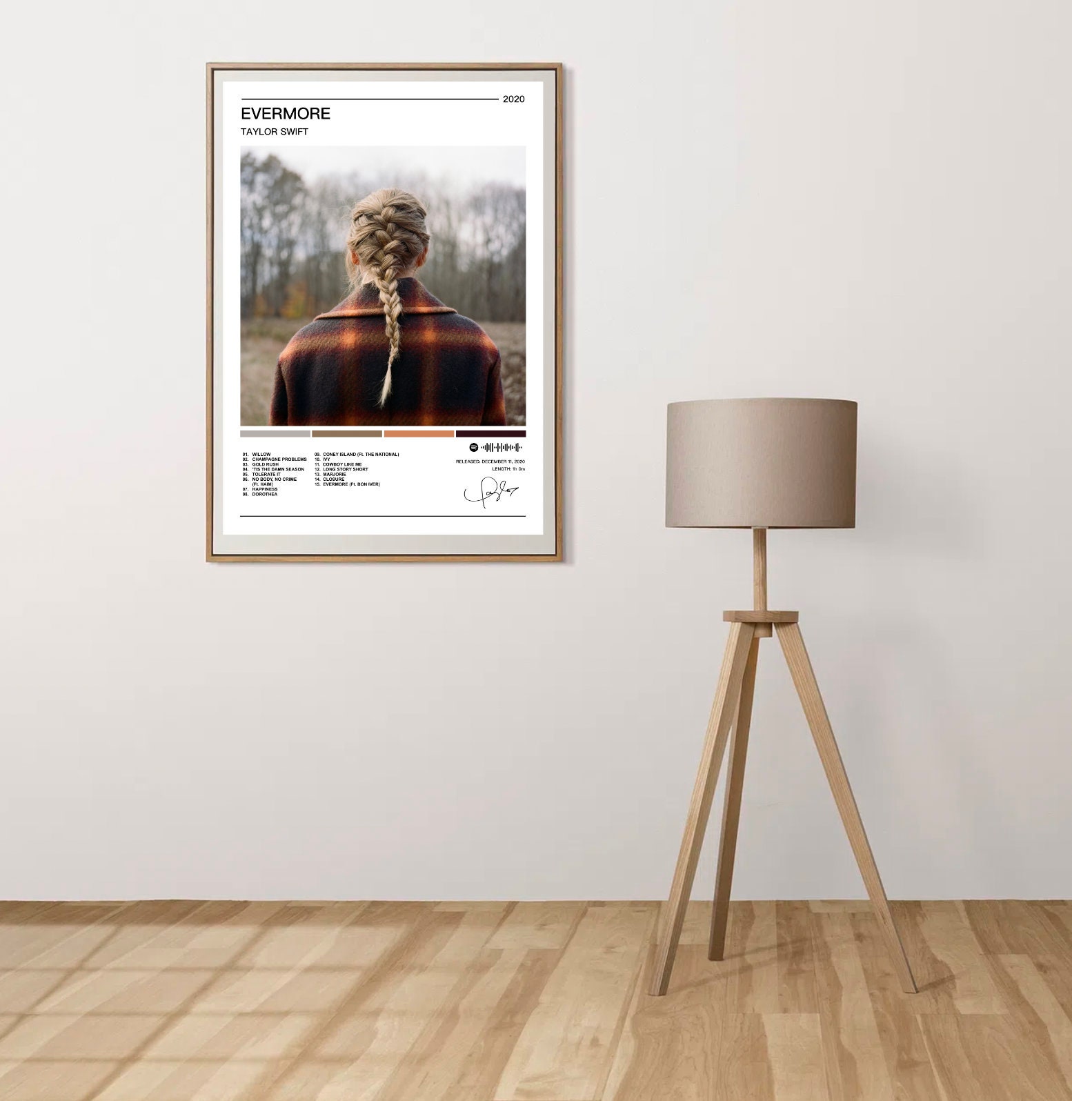 Taylor Swift Evermore Album Poster Swiftie Merch Custom Poster Wall Art ...