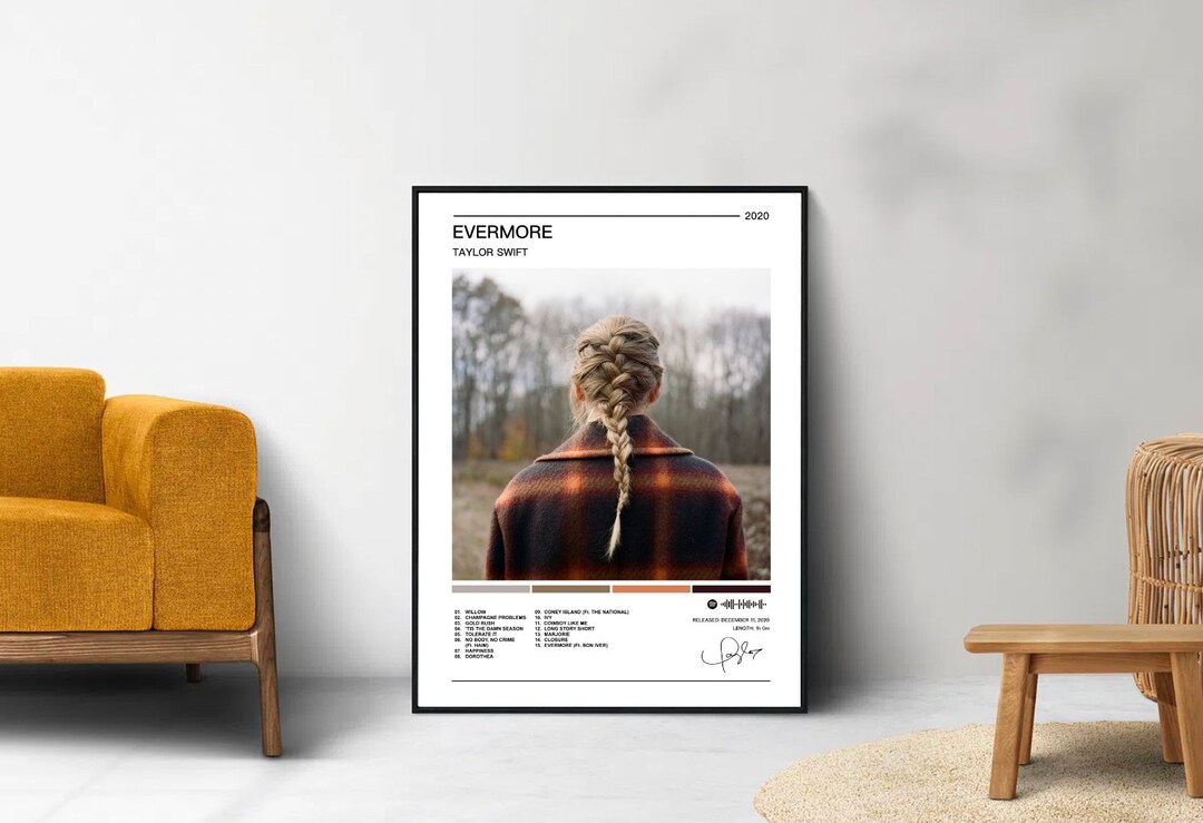 Taylor Swift Evermore Album Poster Swiftie Merch Custom Poster Wall Art ...