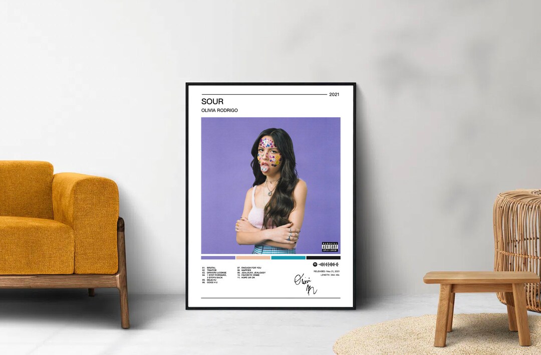 Olivia Rodrigo Sour Album Poster Merch Custom Poster Wall Art Print ...