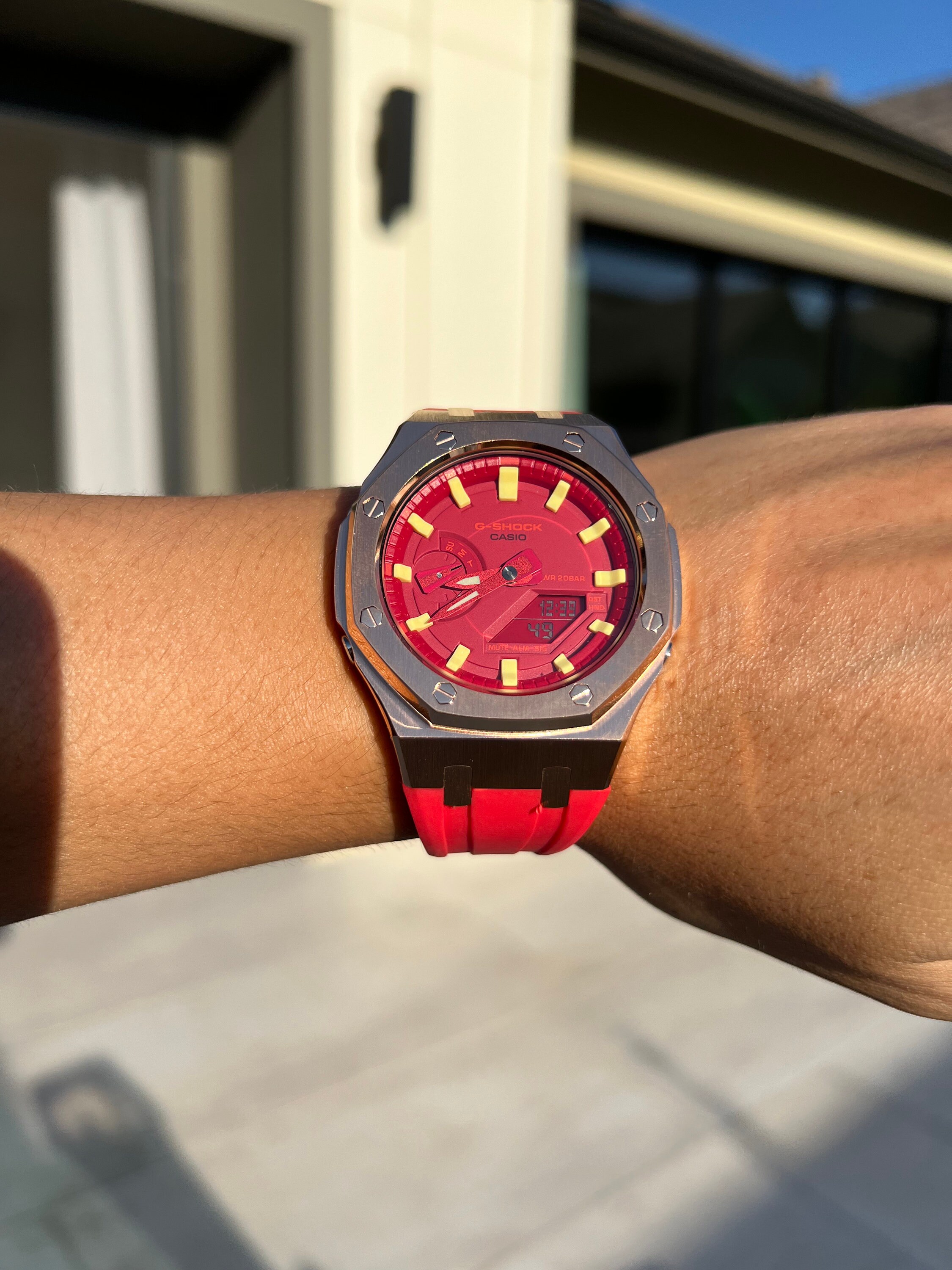 Custom Made Red Casioak G-SHOCK Watch GA2100-4A Casio Rose - Etsy