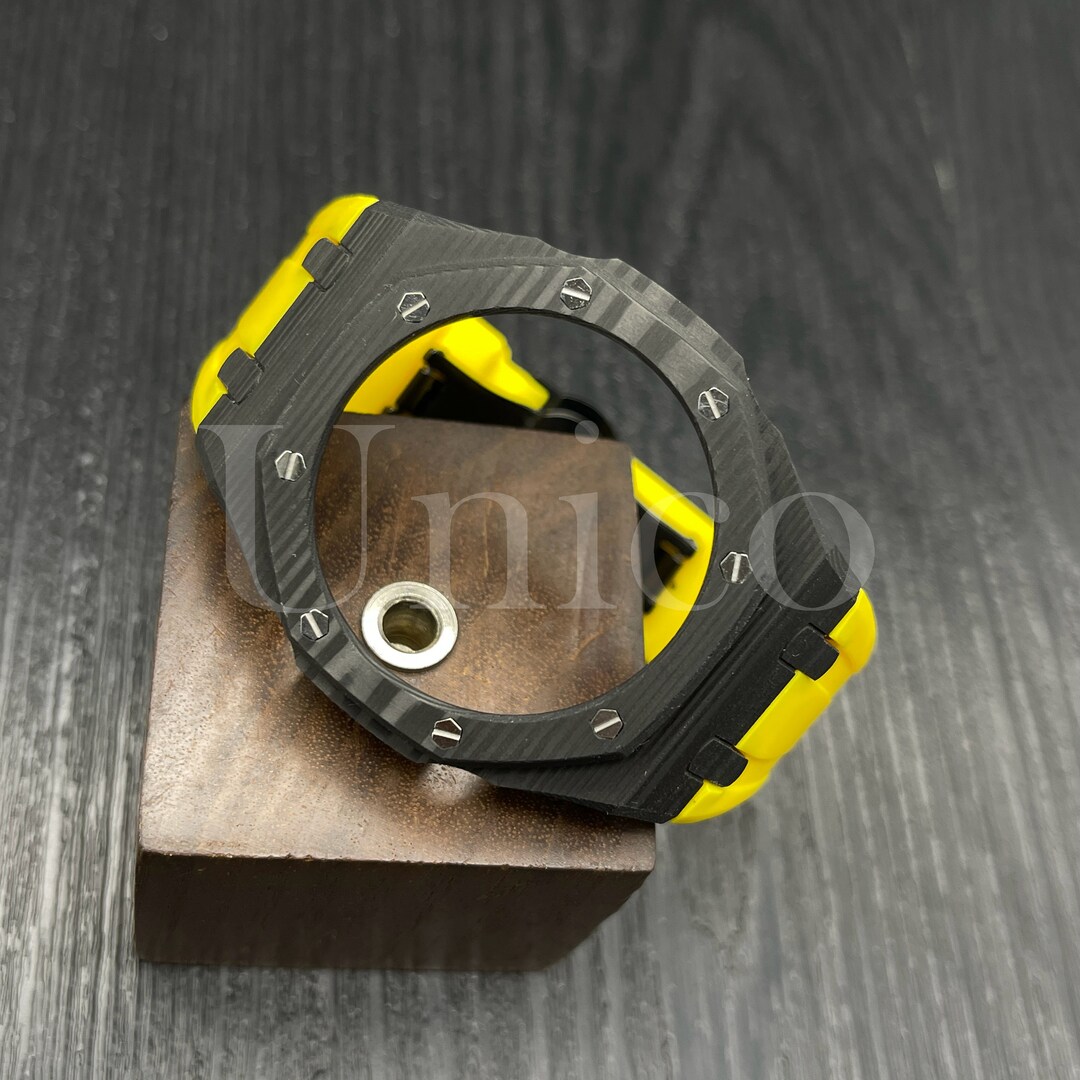 Casioak Conversion Kit Carbon Fiber Black Case Yellow Rubber - Etsy