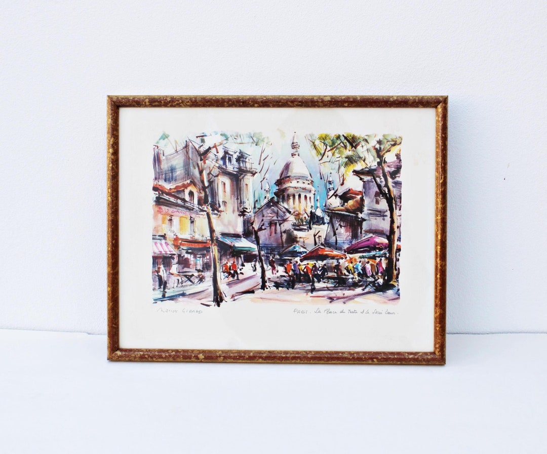 Estampe Signée Marius Girard « La Place Du Tertre Et Le Sacré Cœur ...
