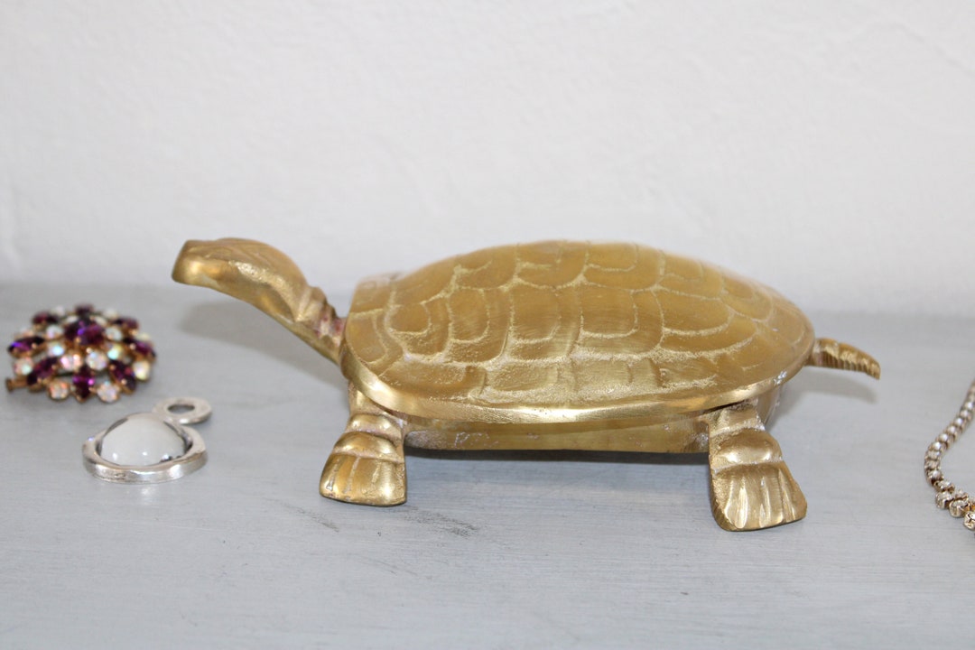 Brass Turtle Box Jewelry Box Vintage Decoration - Etsy
